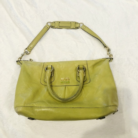 Coach | Bags | Coach Green Leather Shoulder Bag Tote | Poshmark